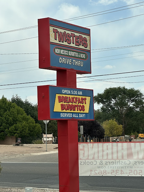 Twisters Burgers and Burritos Restaurant Menu